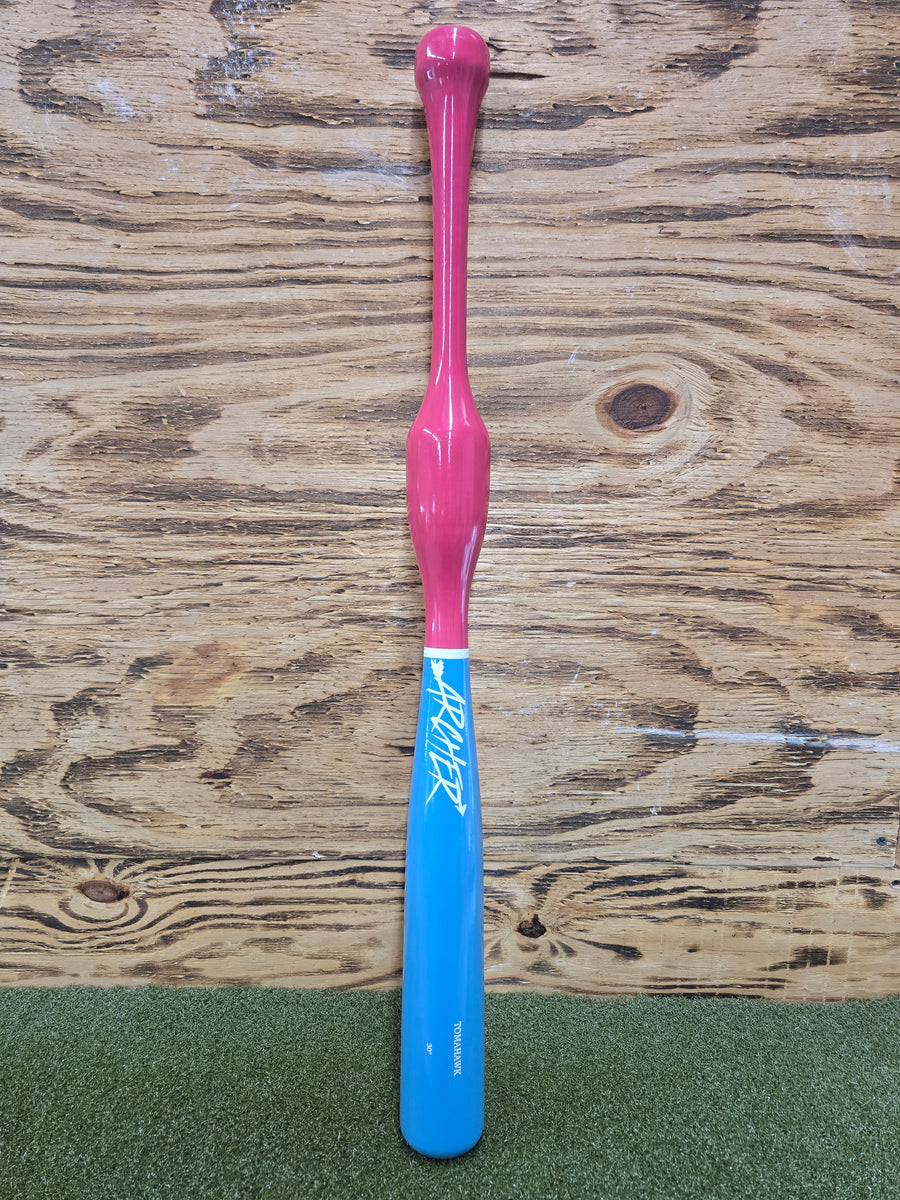 Tomahawk 30 inch Training Bat Pink handle Baby Blue barrel – Archer Bat ...